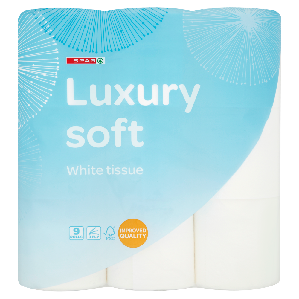 Spar Luxury Soft White Toilet Tissue 9 Rolls - Cannich Stores