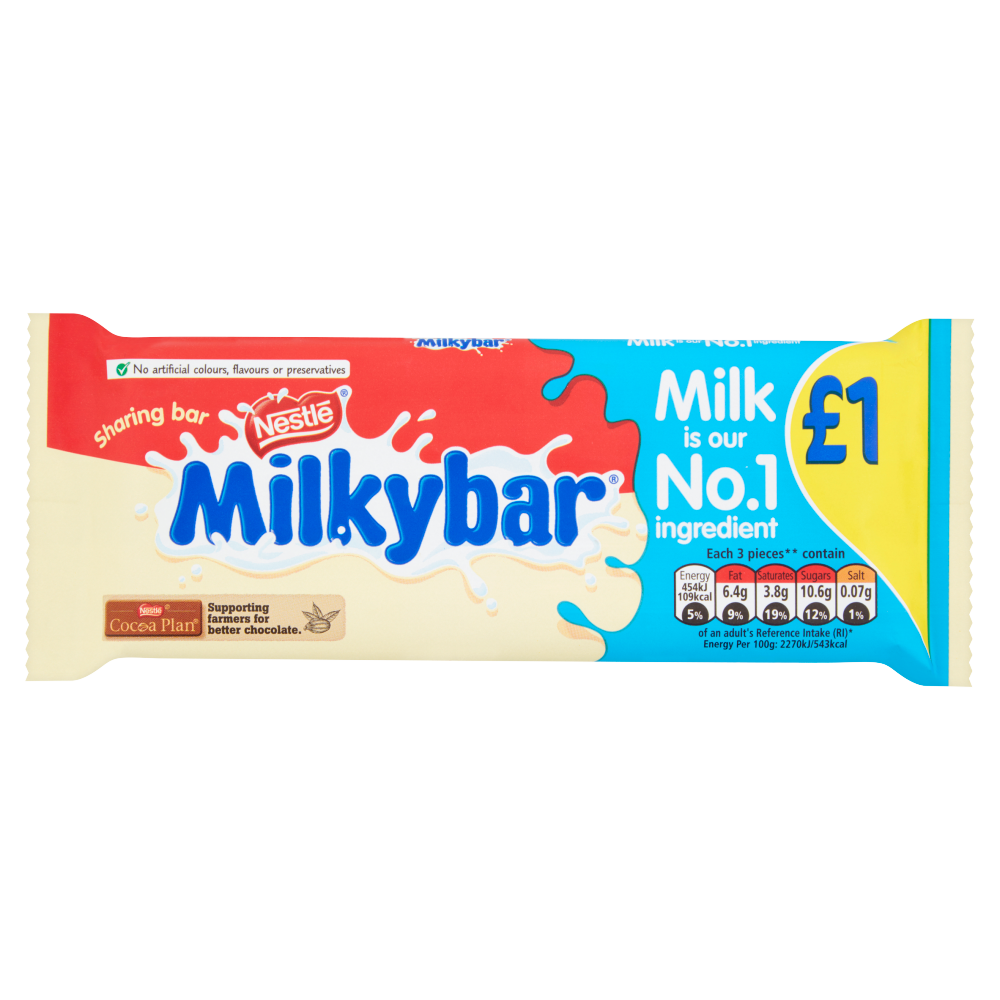 Milkybar White Chocolate Sharing Block 100g - Cannich Stores