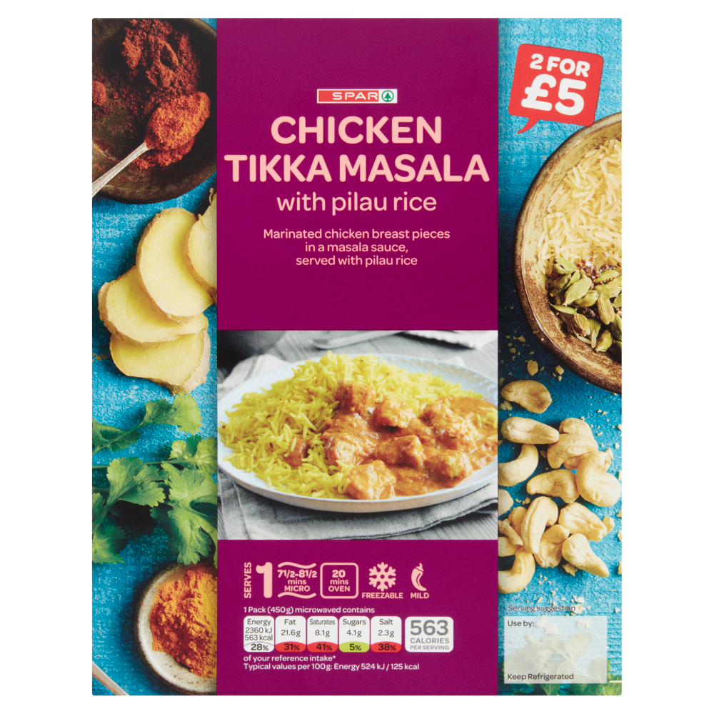 Spar Chicken Tikka Masala with Pilau Rice 450g - Cannich Stores