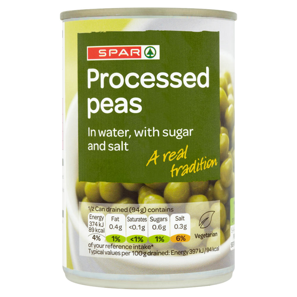 Spar Processed Peas in Water, with Sugar and Salt 300g - Cannich Stores
